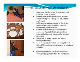 Banquet server basic skill training | PDF