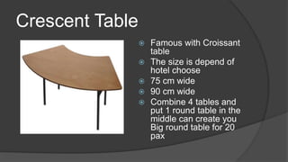 BANQUET TABLE & CHAIR-Banquet table styles.pptx