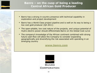 Building the Premier Central African gold producer | PPT