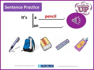 ESL Class lesson in English for Beginning English | PPTX