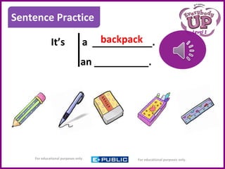ESL Class lesson in English for Beginning English | PPTX