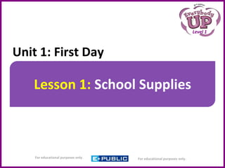 ESL Class lesson in English for Beginning English | PPTX