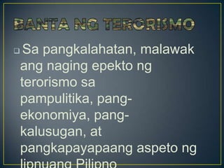 Banta ng terorismo ♥ | PPTX