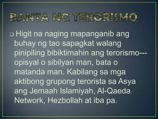 Banta ng terorismo ♥ | PPTX