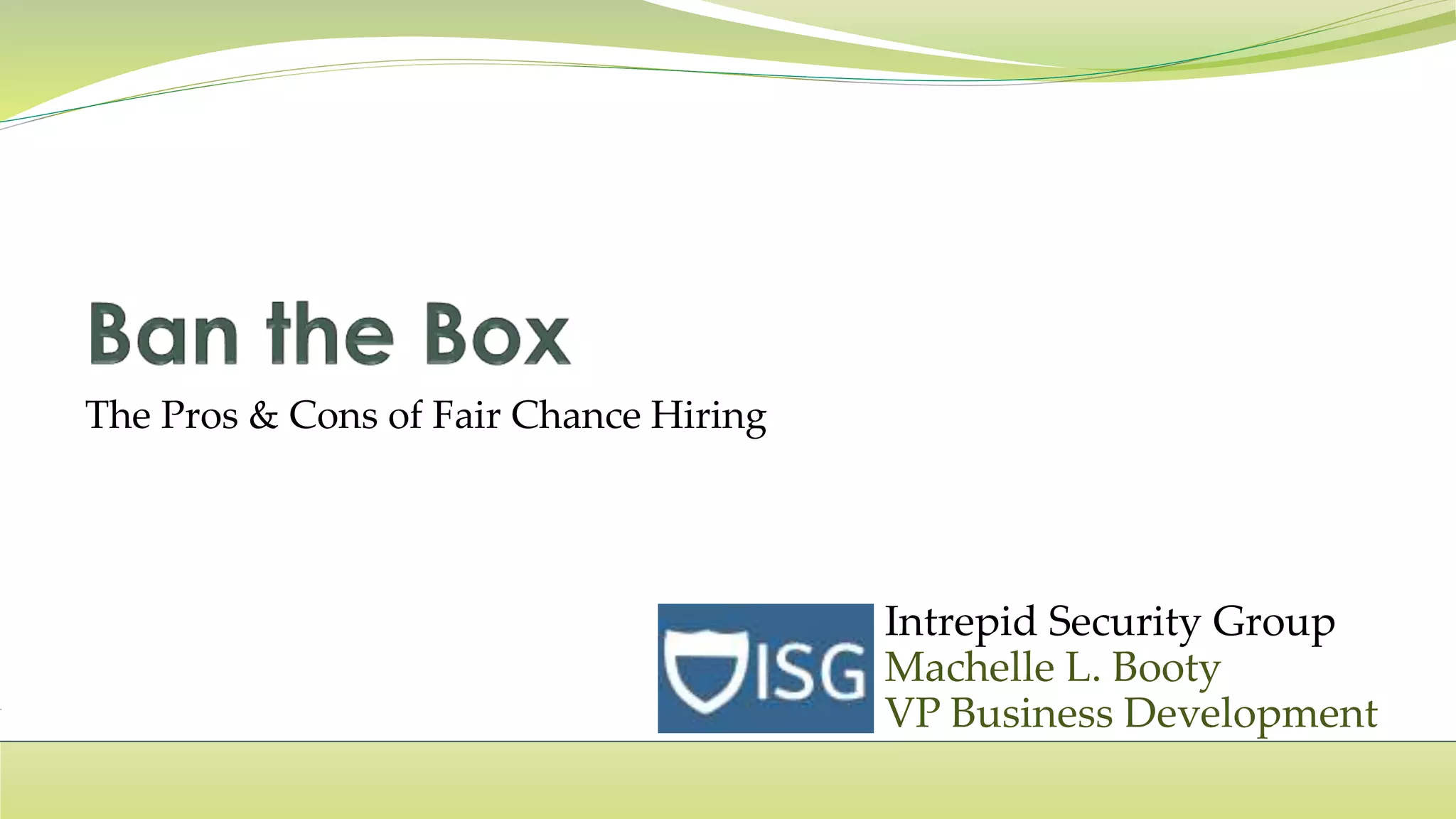 Ban the box | PPTX