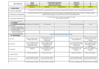 Daily Lesson Log for TLE 9 ( Computer Programming) | PDF