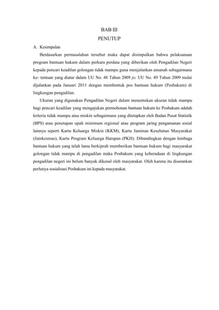 Bantuan hukum golongan tidak mampu | DOCX