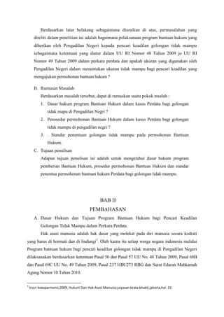Bantuan hukum golongan tidak mampu | DOCX