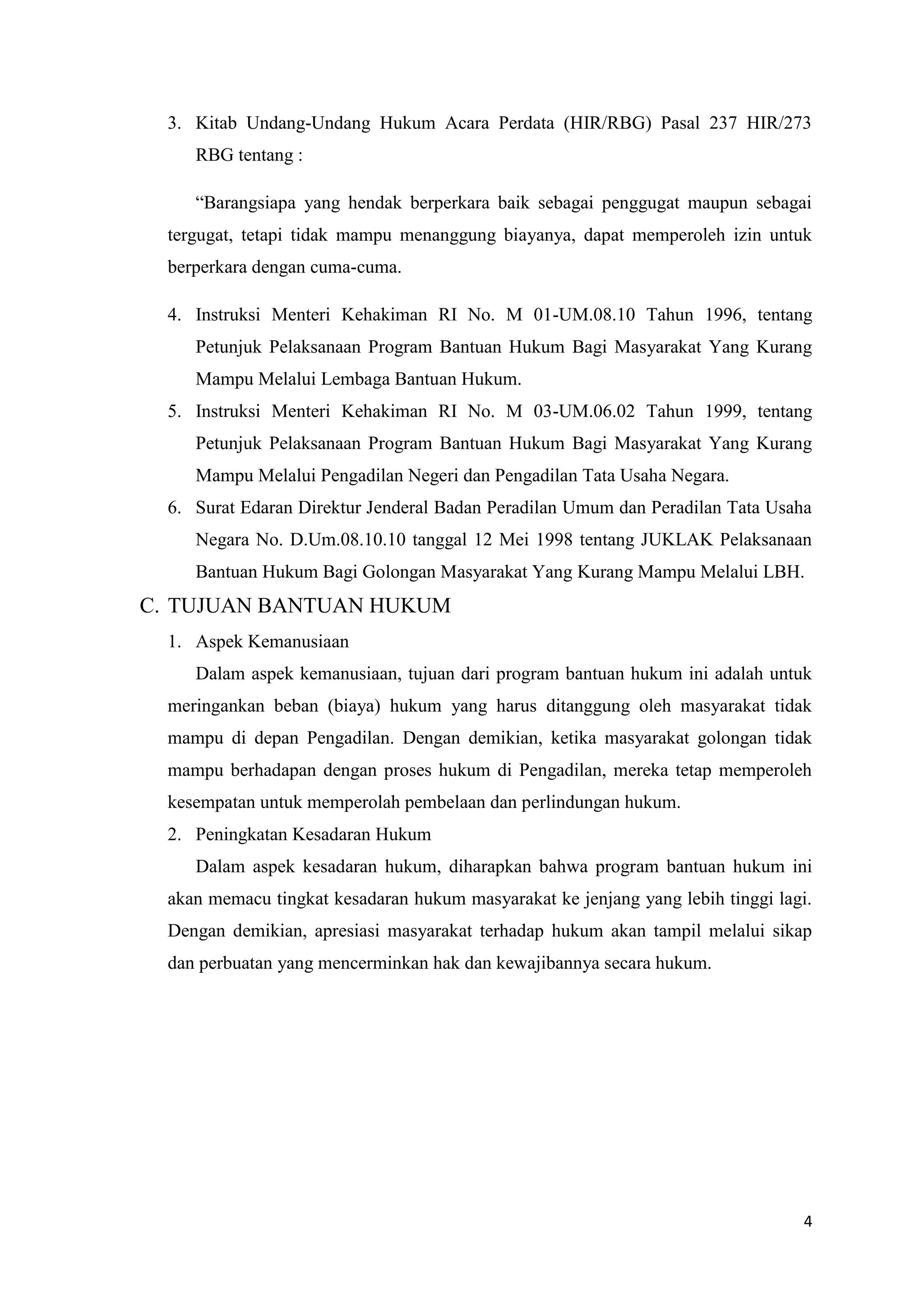 Bantuan hukum perdata | DOCX
