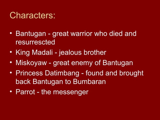 Bantugan (Epic of Maranao) | PPT