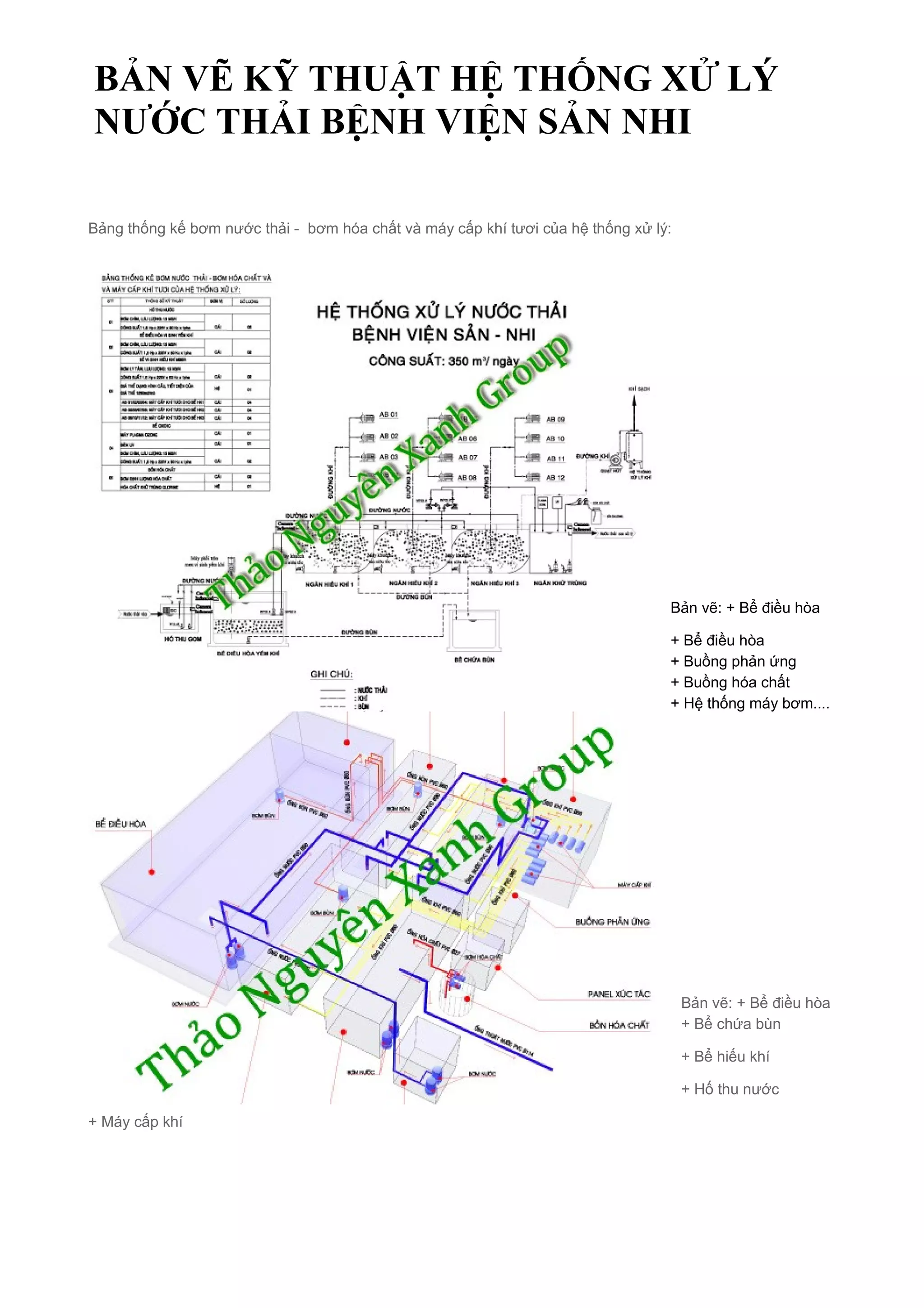 Ban ve ky thuat he thong xu ly nuic thai benh vien san nhi | PDF