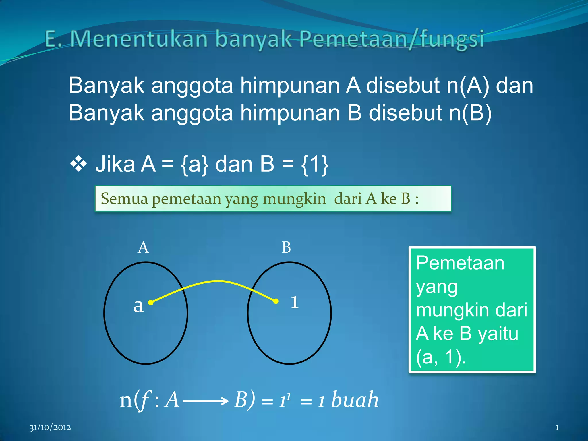 Banyak pemetaan fungsi | PPTX