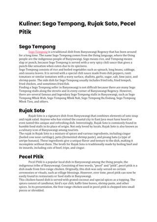 Banyuwangi City Tour.pdf | Asia Travel | Travel Locations