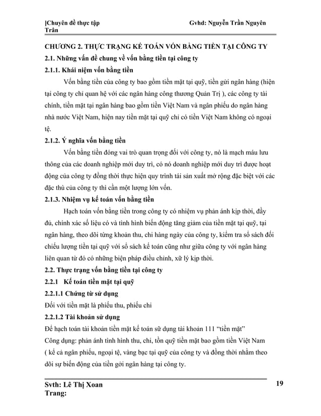 Bao-cao-thuc-tap-ke-toan-von-bang-tien | PDF