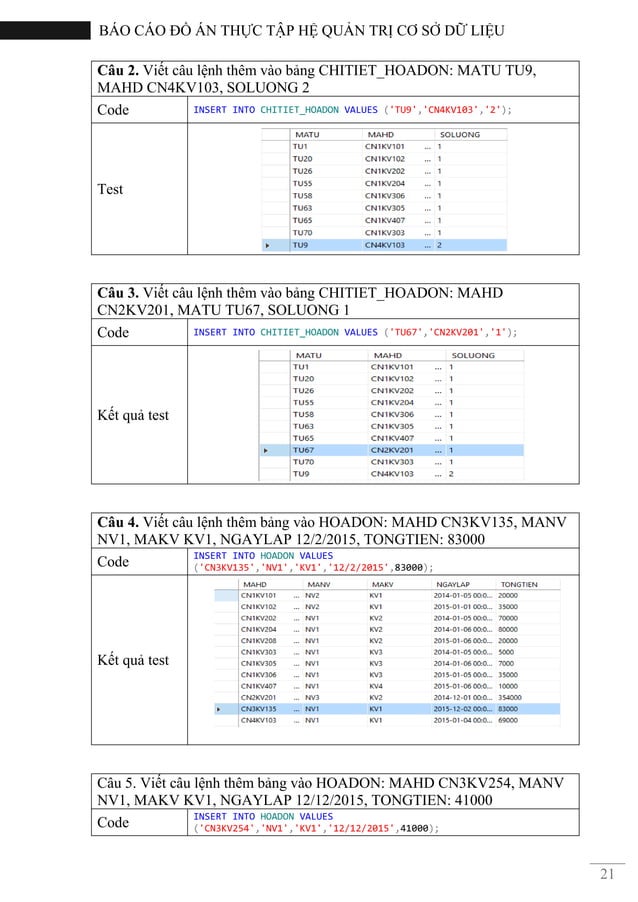 báo cáo hệ quản trị cơ sỡ dữ liệu hệ thống bán cà phê | PDF