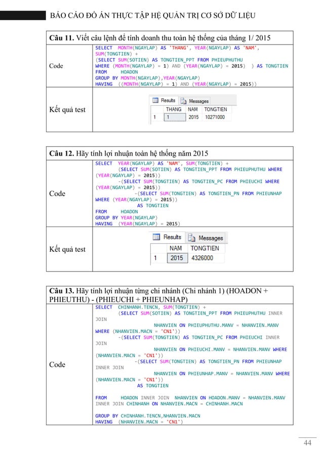 báo cáo hệ quản trị cơ sỡ dữ liệu hệ thống bán cà phê | PDF