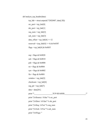 Lập trình phân tích bắt gói tin mạng bằng Python | PDF