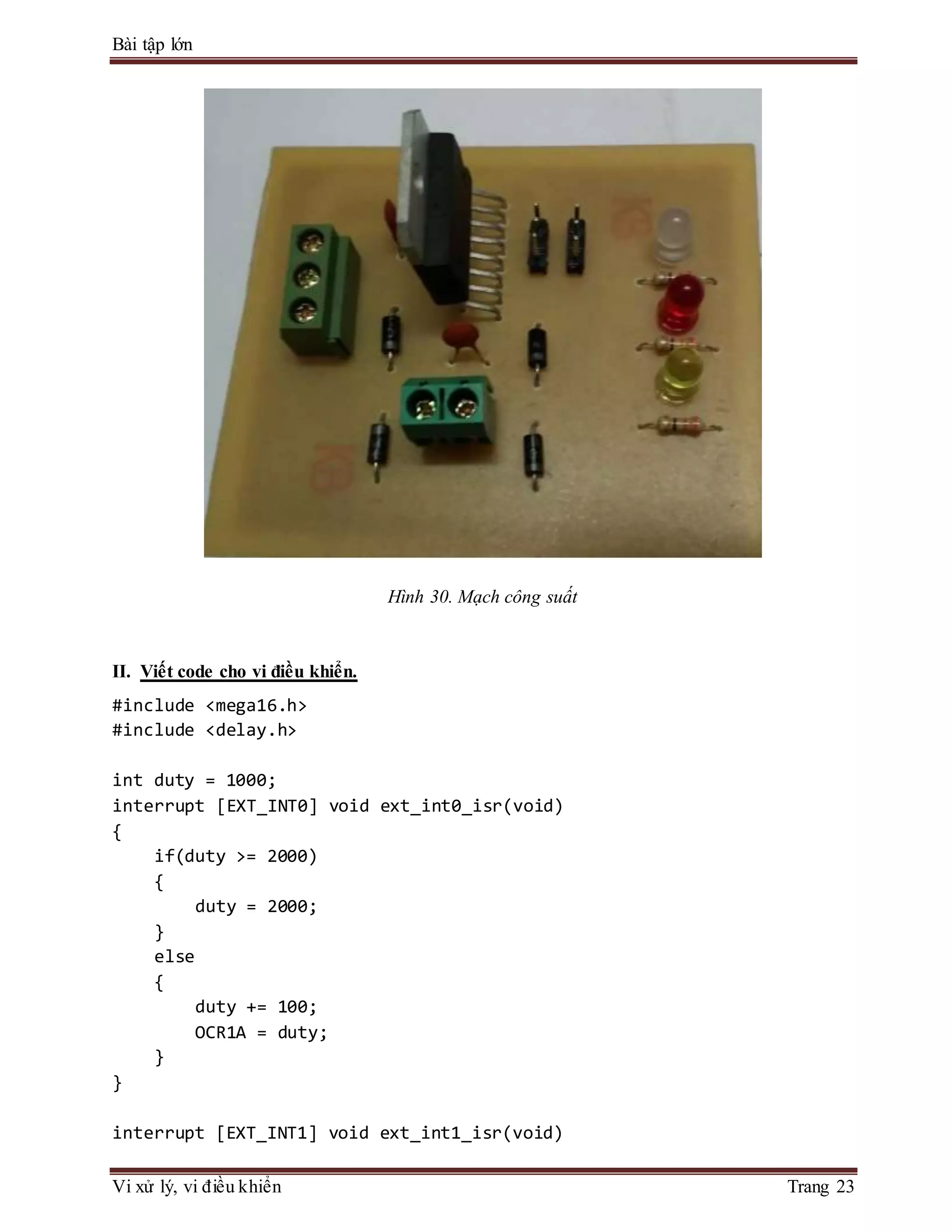 Điều khiển động cơ sử dụng atmega16 | DOCX