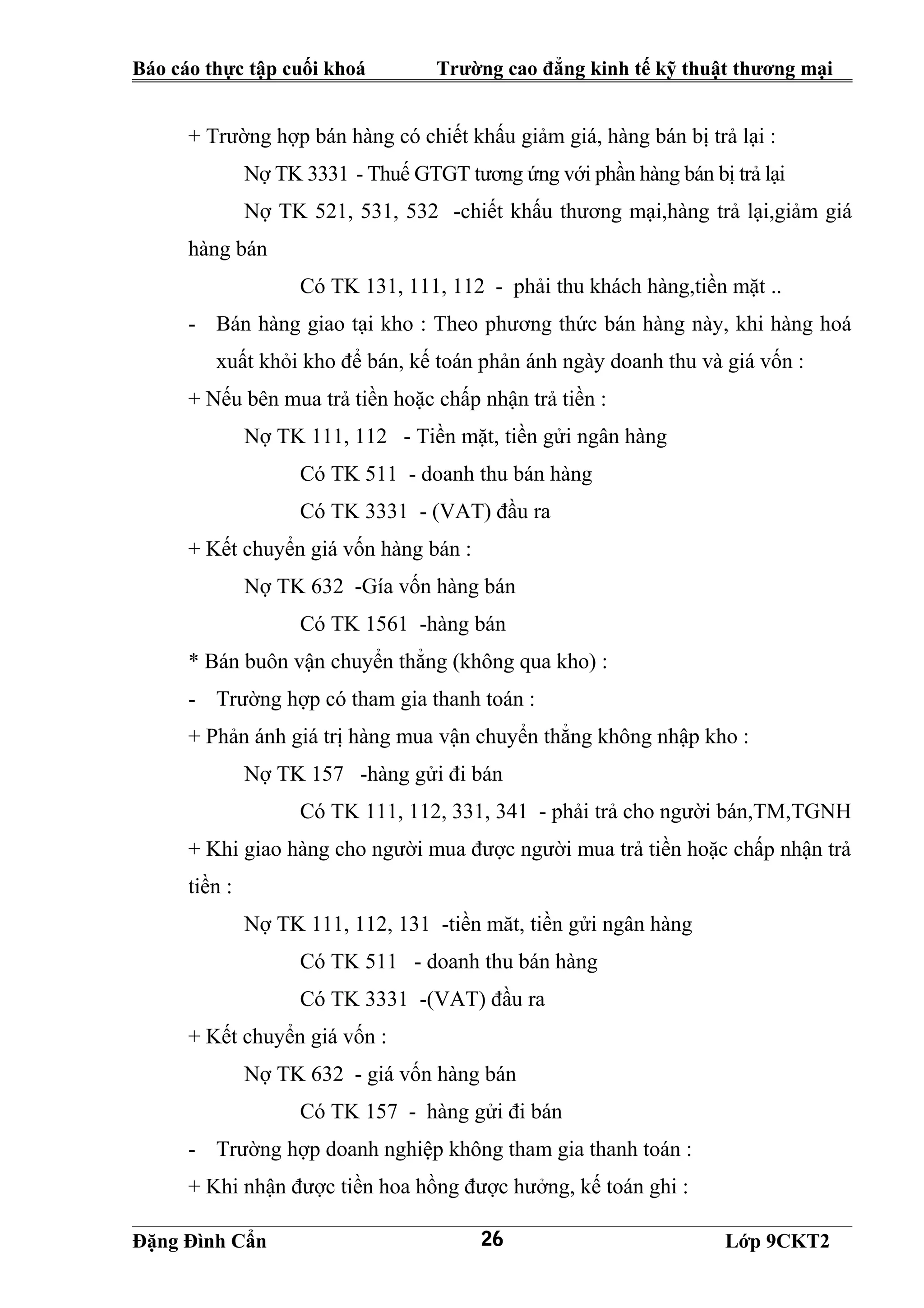 Báo cáo kế toán bán hàng và xác định kết quả bán hàng | DOC