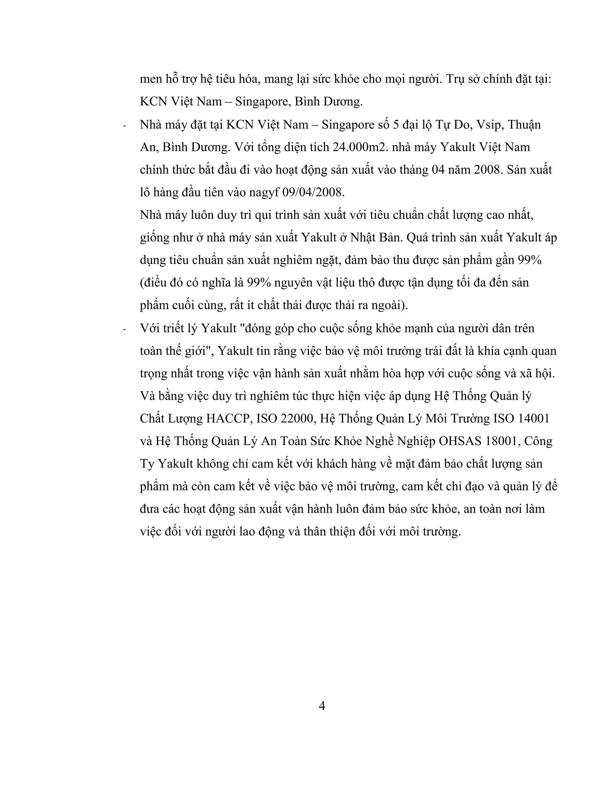 Đề tài: Nhà máy Yakult bình dương, Bibica và Saigon Food | PDF