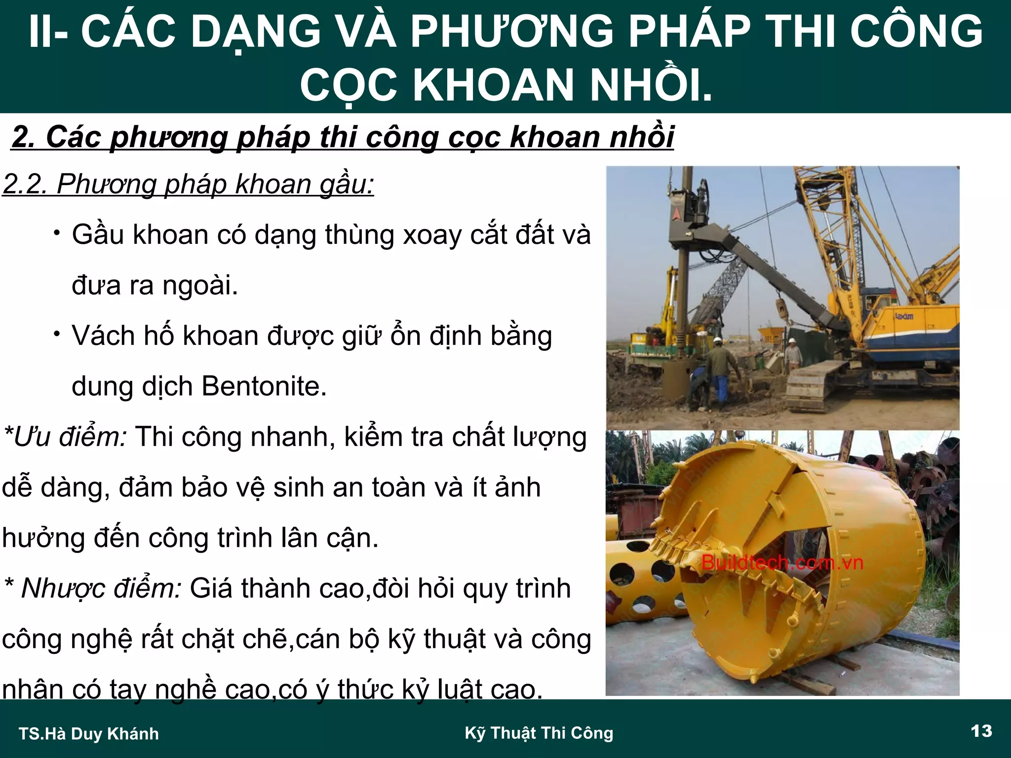 Thi công cọc khoan nhồi | PPT