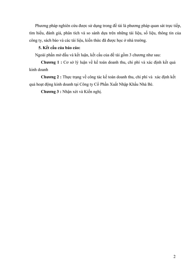 Báo Cáo Thực Tập Kế Toán Doanh Thu, Chi Phí Và Xác Định Kết Quả Kinh Doanh Tại Công Ty Xuất Nhập ...