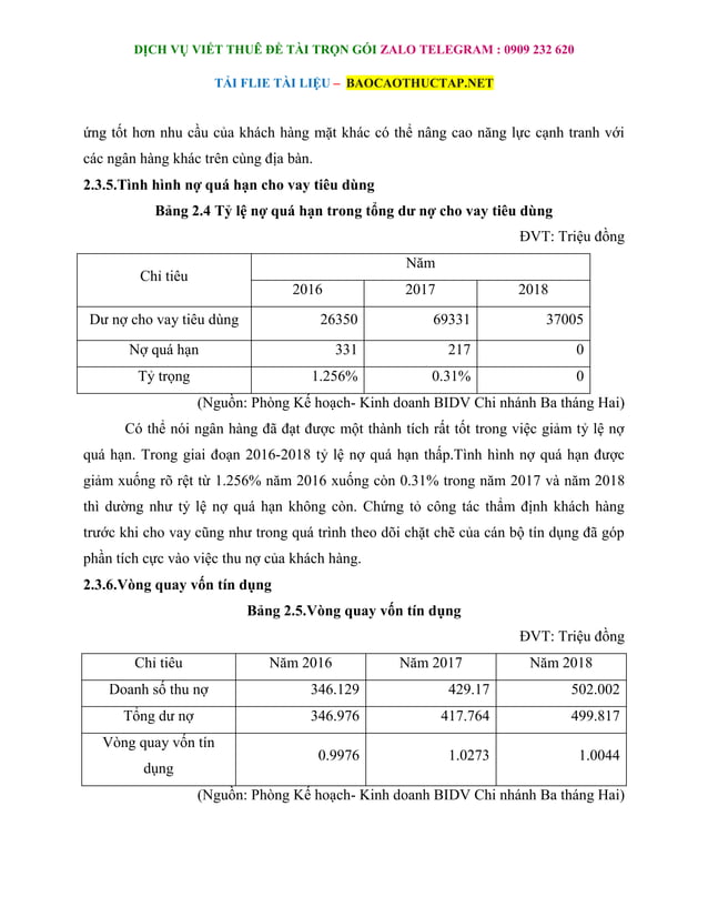 Báo Cáo Thực Tập Thực Trạng Cho Vay Tiêu Dùng Tại Bidv | DOCX