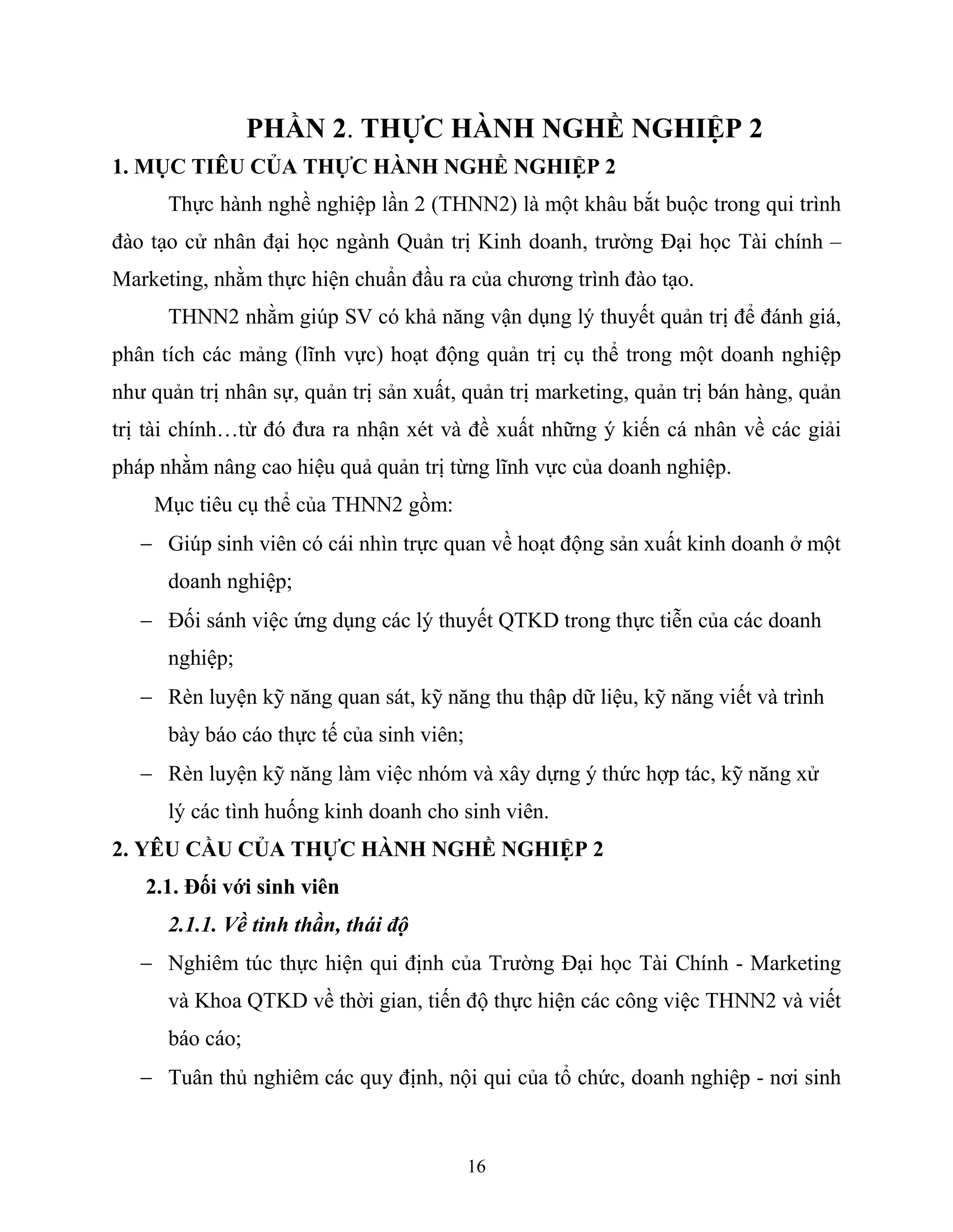 Báo cáo thực hành nghề nghiệp 2 - đại học Tài Chính Marketing | PDF