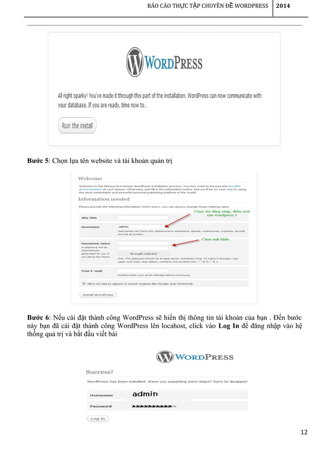 Báo cáo thực tập chuyên đề wordpress | DOC