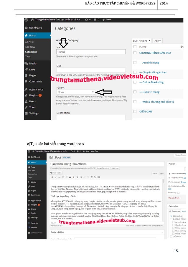 Báo cáo thực tập chuyên đề wordpress | DOC