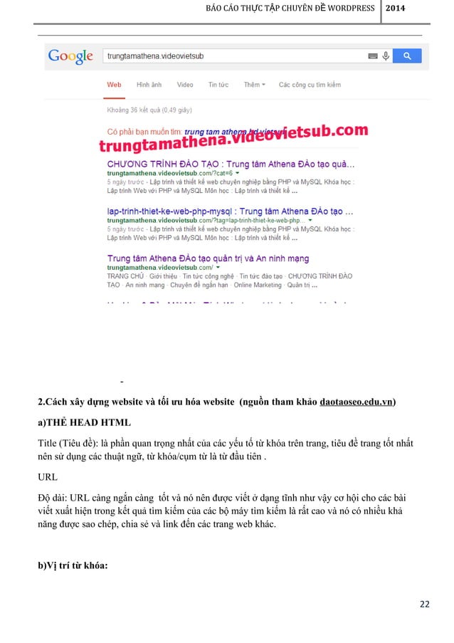 Báo cáo thực tập chuyên đề wordpress | DOC