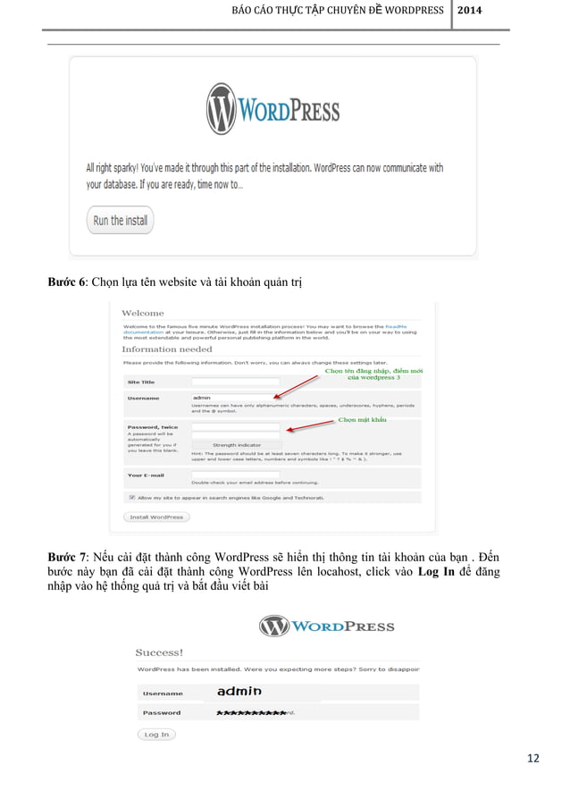 Báo cáo thực tập chuyên đề Wordpress | DOC