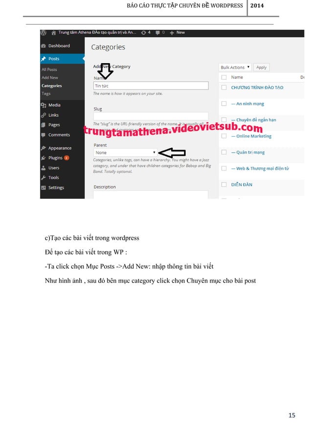 Báo cáo thực tập chuyên đề Wordpress | DOC