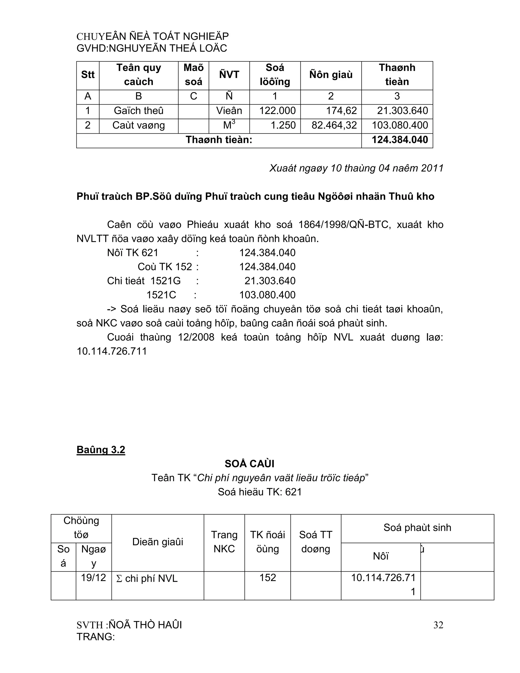 Bao cao thuc tap chi phi san xuat | PDF