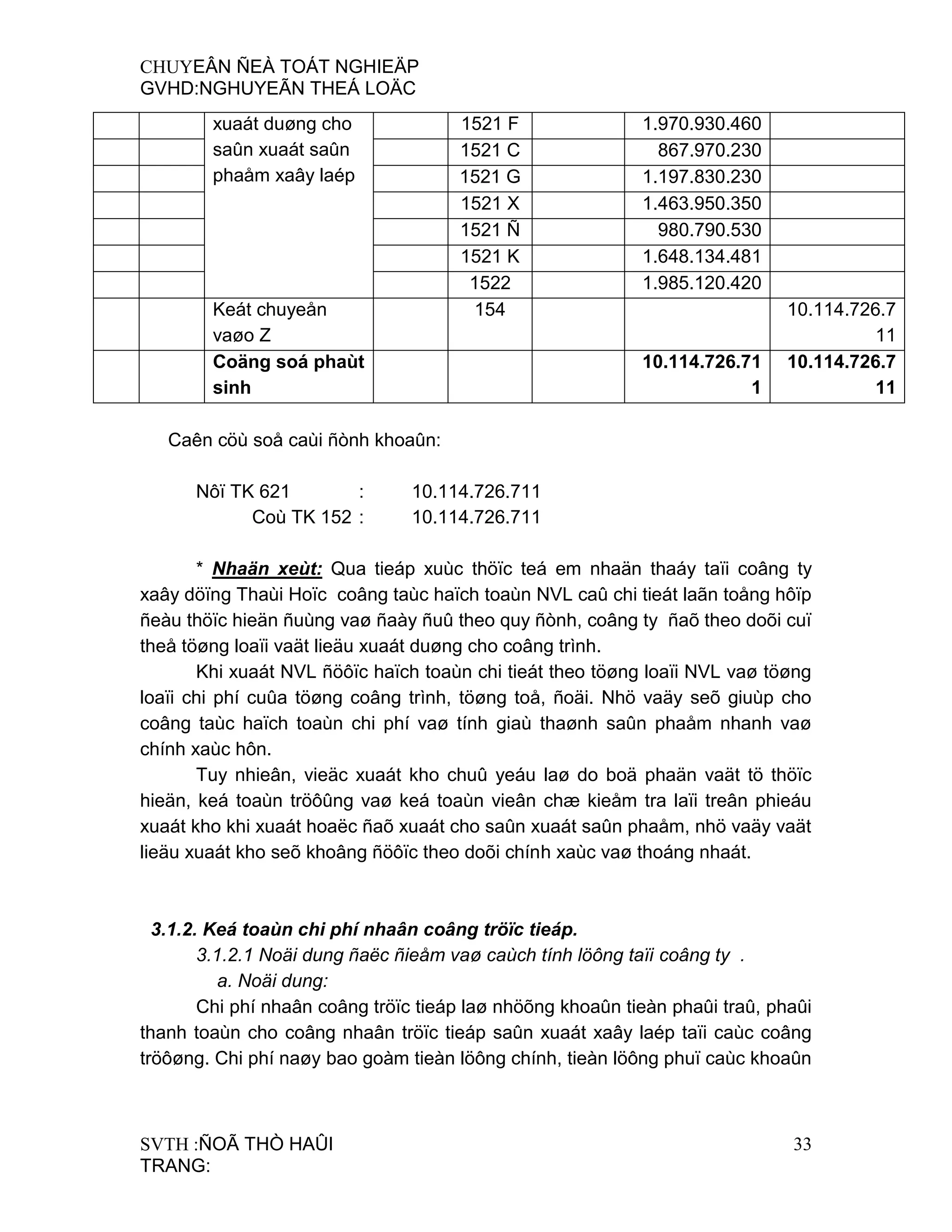 Bao cao thuc tap chi phi san xuat | PDF