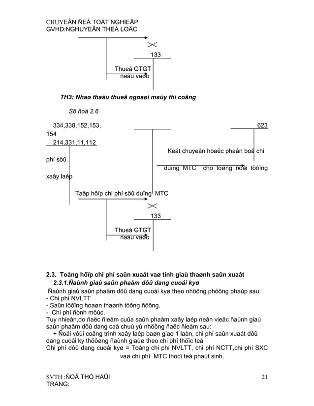 Bao cao thuc tap chi phi san xuat | PDF
