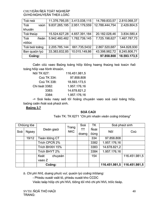 Bao cao thuc tap chi phi san xuat | PDF