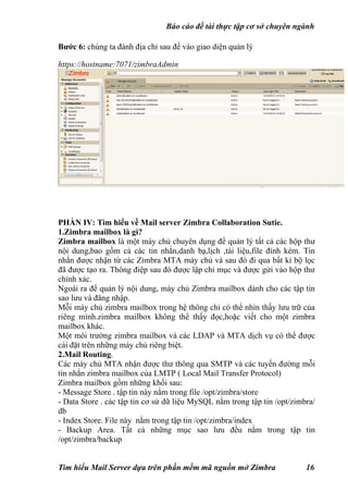 Bao cao thuc tap mail server zimbra | PDF