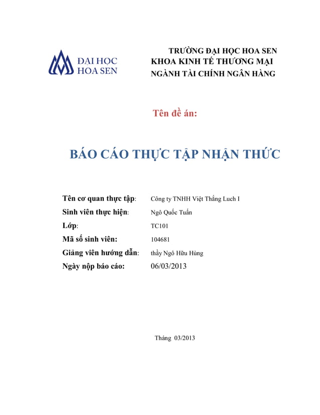 Bao cao thuc tap nhan104681 | PDF