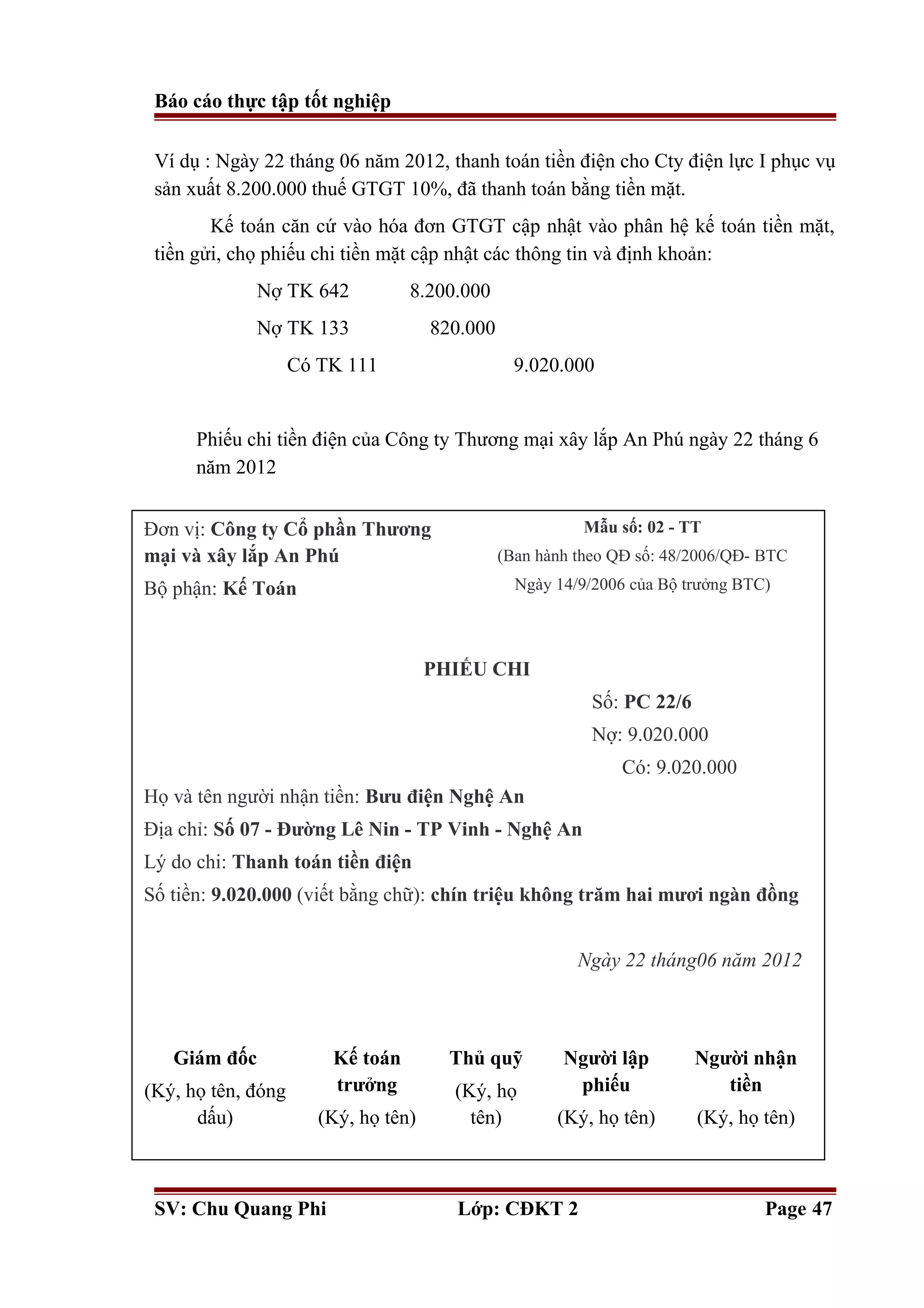 Bao cao thuc tap tot nghiep ke toan | PDF