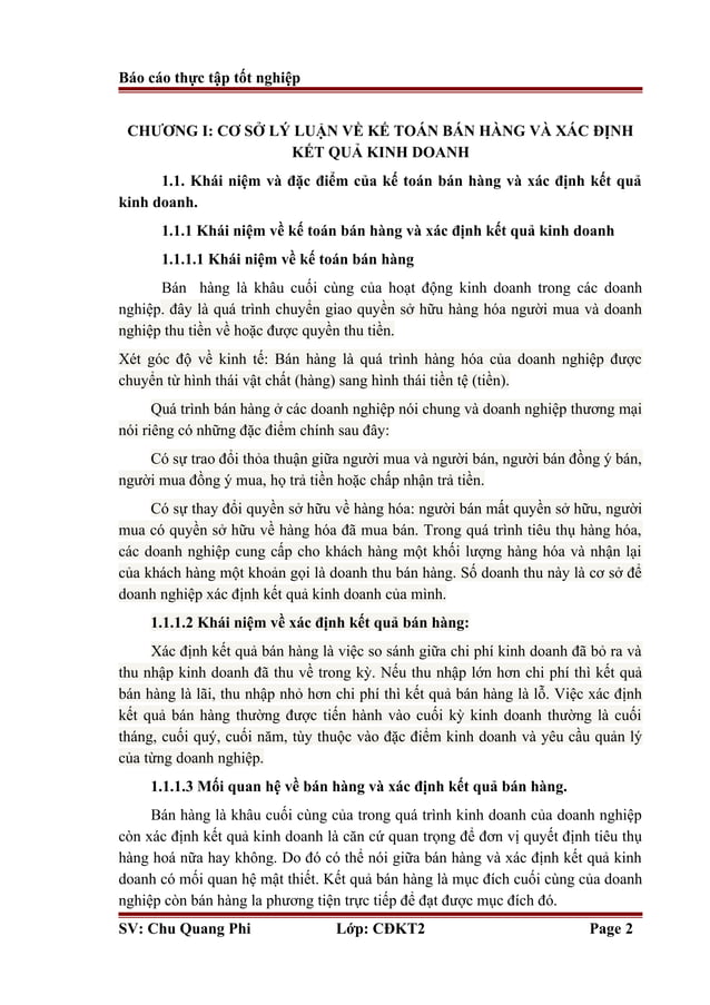 Bao cao thuc tap tot nghiep ke toan | PDF