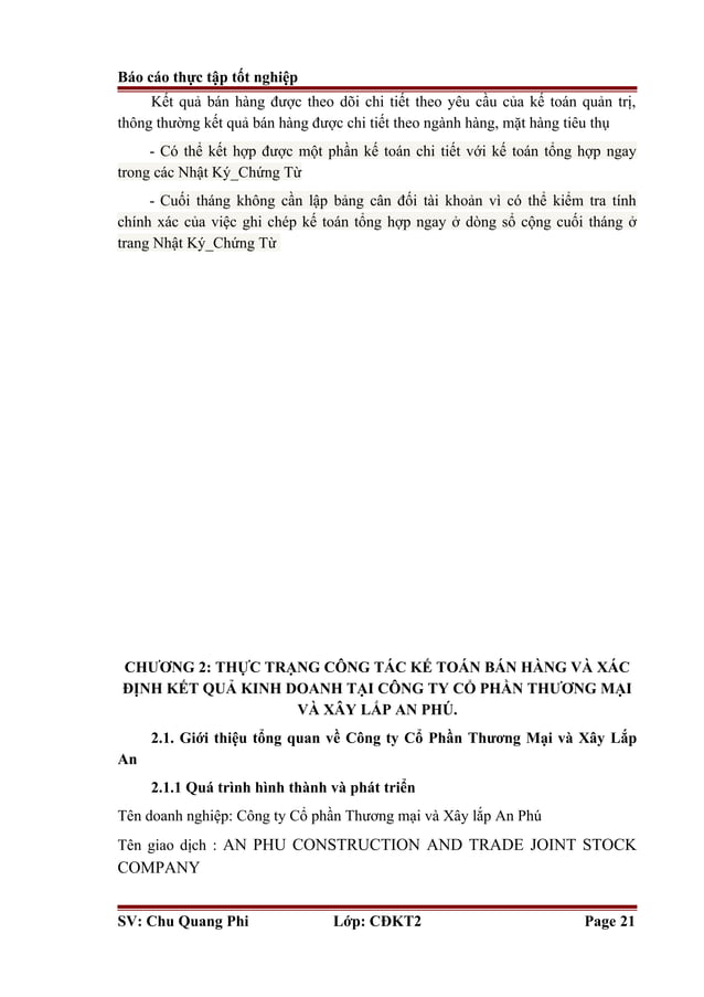 Bao cao thuc tap tot nghiep ke toan | PDF