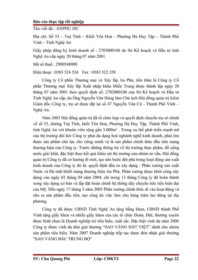 Bao cao thuc tap tot nghiep ke toan | PDF