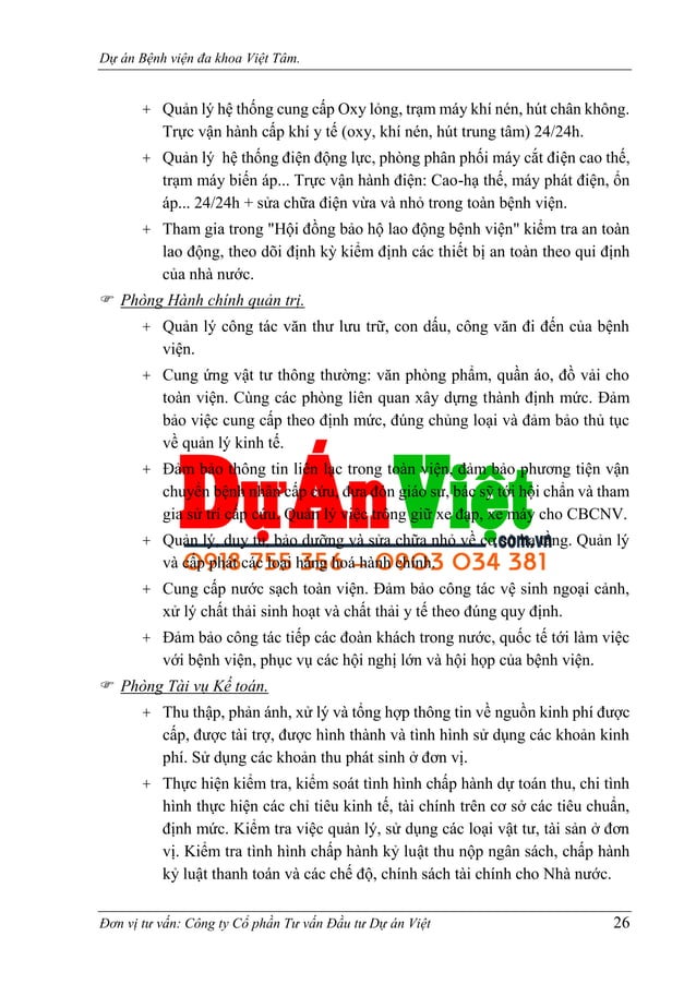 Báo cáo tiền khả thi dự án Bệnh viện đa khoa Việt Tâm - Tỉnh Bà Rịa Vũng Tàu | duanviet.com.vn ...