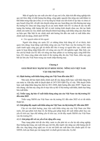 Yếu tố tác động đến xuất khẩu hàng nông sản Việt Nam vào thị trường EU | PDF