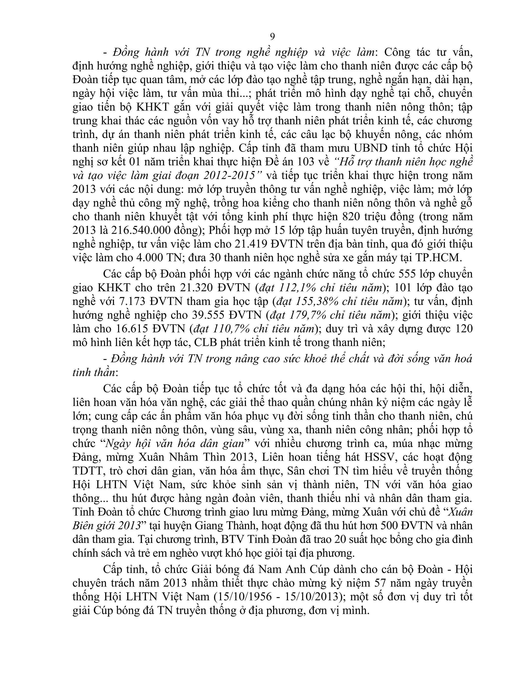 Bao cao tong ket nam 2013 | PDF