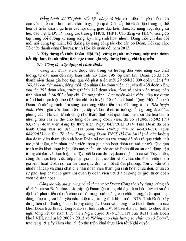 Bao cao tong ket nam 2013 | PDF