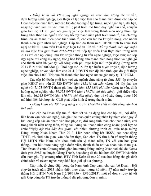 Bao cao tong ket nam 2013 | PDF