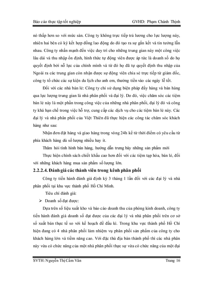 đề tài: Hoàn thiện hoạt động phân phối cho sản phẩm trà công ty TNHH SX-TM-DV Việt Thiên tại TP ...