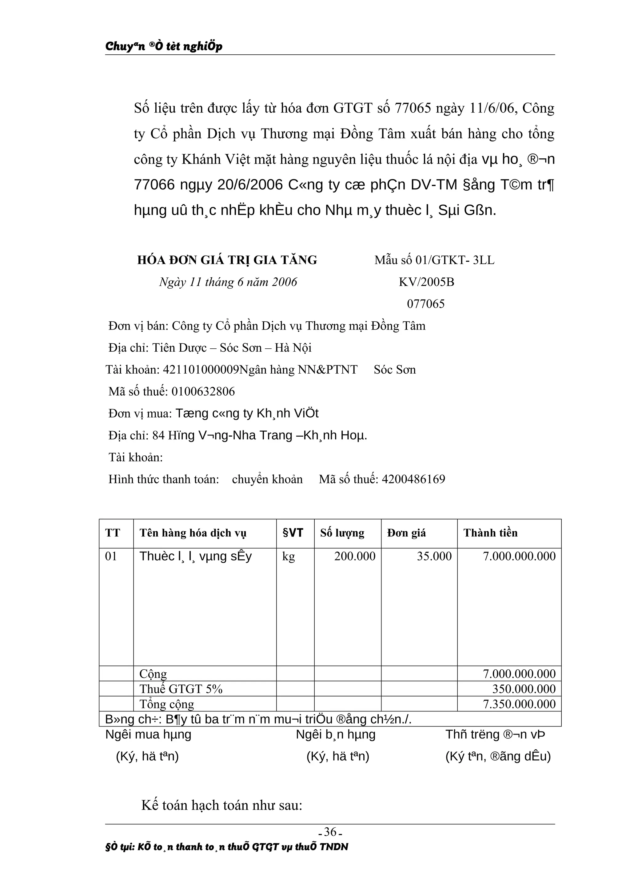 Báo cáo tốt nghiệp kế toán thuế GTGT | DOC